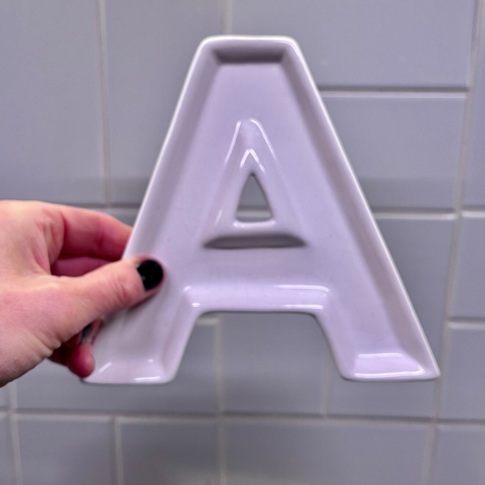 White Ceramic Letter A , Vintage White Alphabet Letter A, Letter R ...