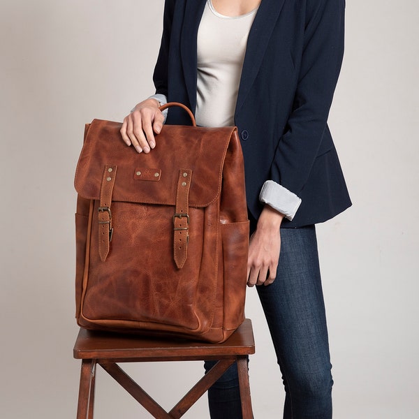 Large Leather Backpack Women - Etsy