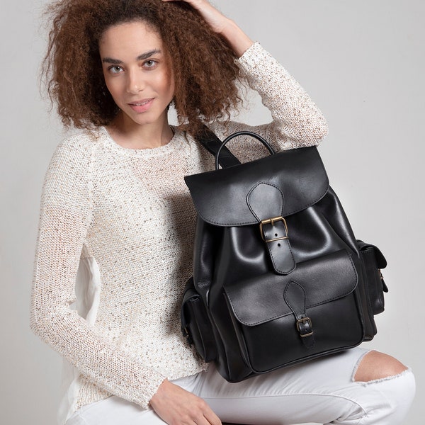 Large Leather Backpack Women - Etsy