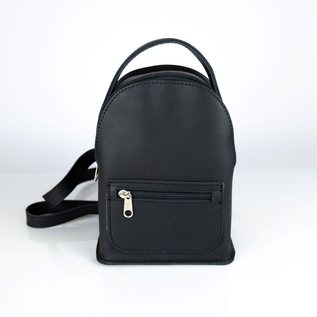 Mini Leather Backpack theros Black - Etsy