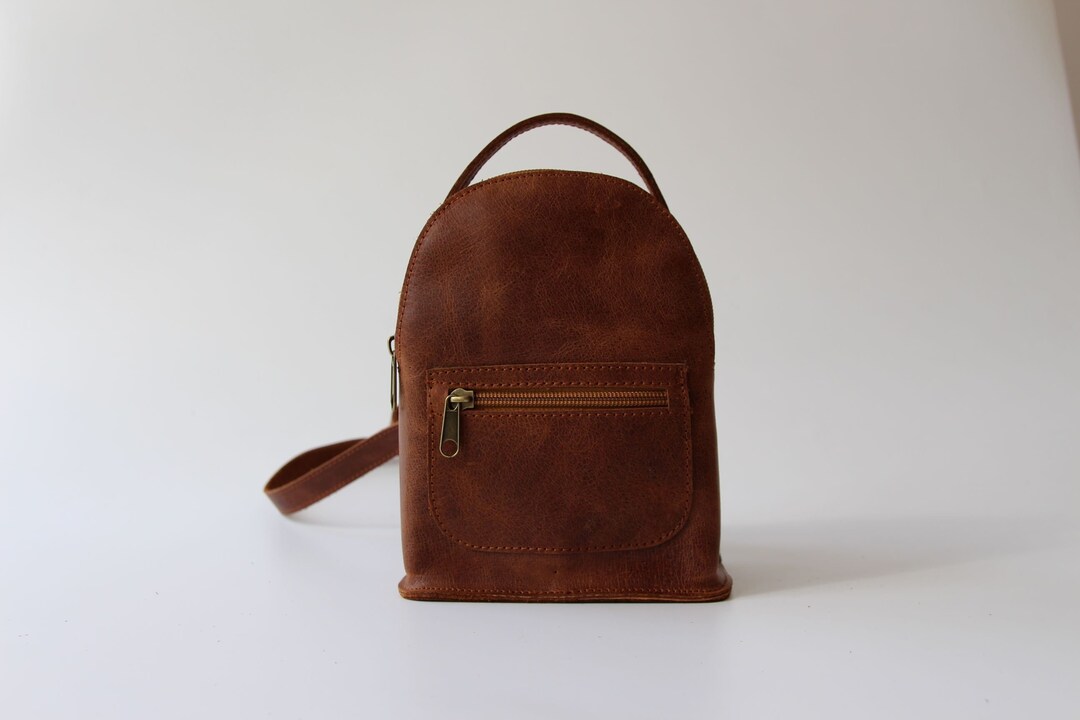 Mini Leather Backpack theros Tan - Etsy