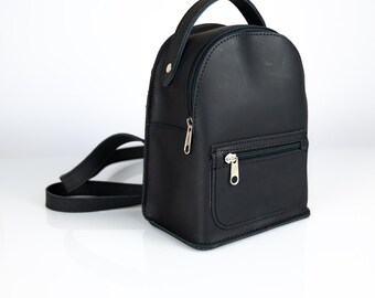 Women's Leather Backpack, Leather Mini Backpack for Girls, Custom ...