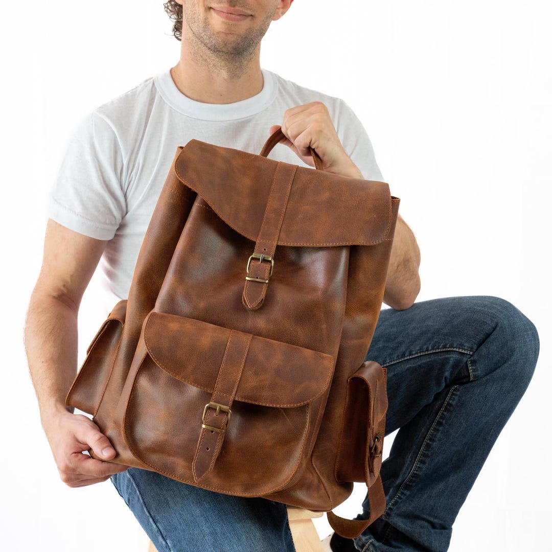 Buy EXTRA LARGE LEATHER Backpack 'odyssey' Full Grain Leather Rucksack ...