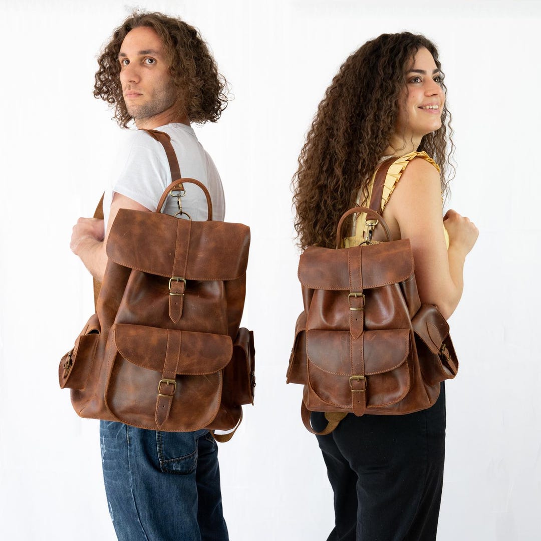 LARGE LEATHER BACKPACK 'odyssey' Full Grain Leather Rucksack in 3 Sizes ...