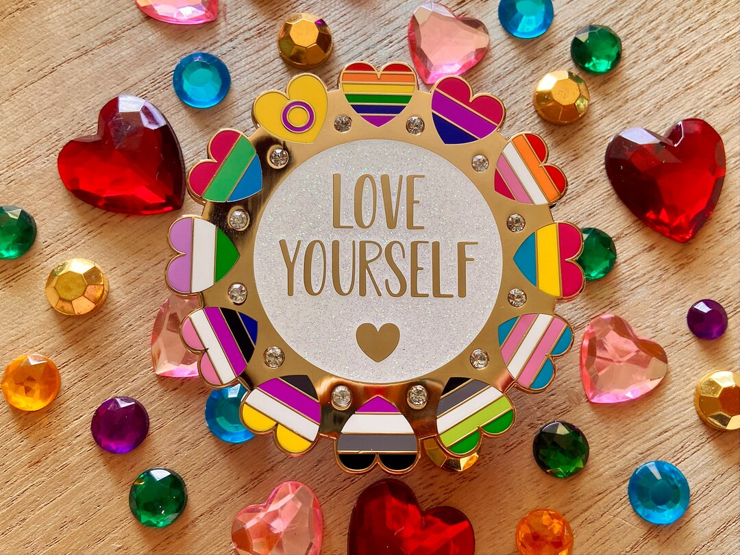 Love Yourself Pride in Me LGBTQ Hard Enamel Pin Lapel Pin Brooch ...