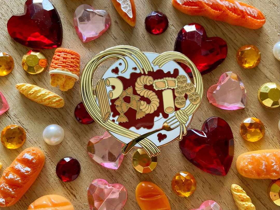 Pasta Love - Italian Food - Noodles - Hard Enamel Pin - Bowtie - Wagon ...