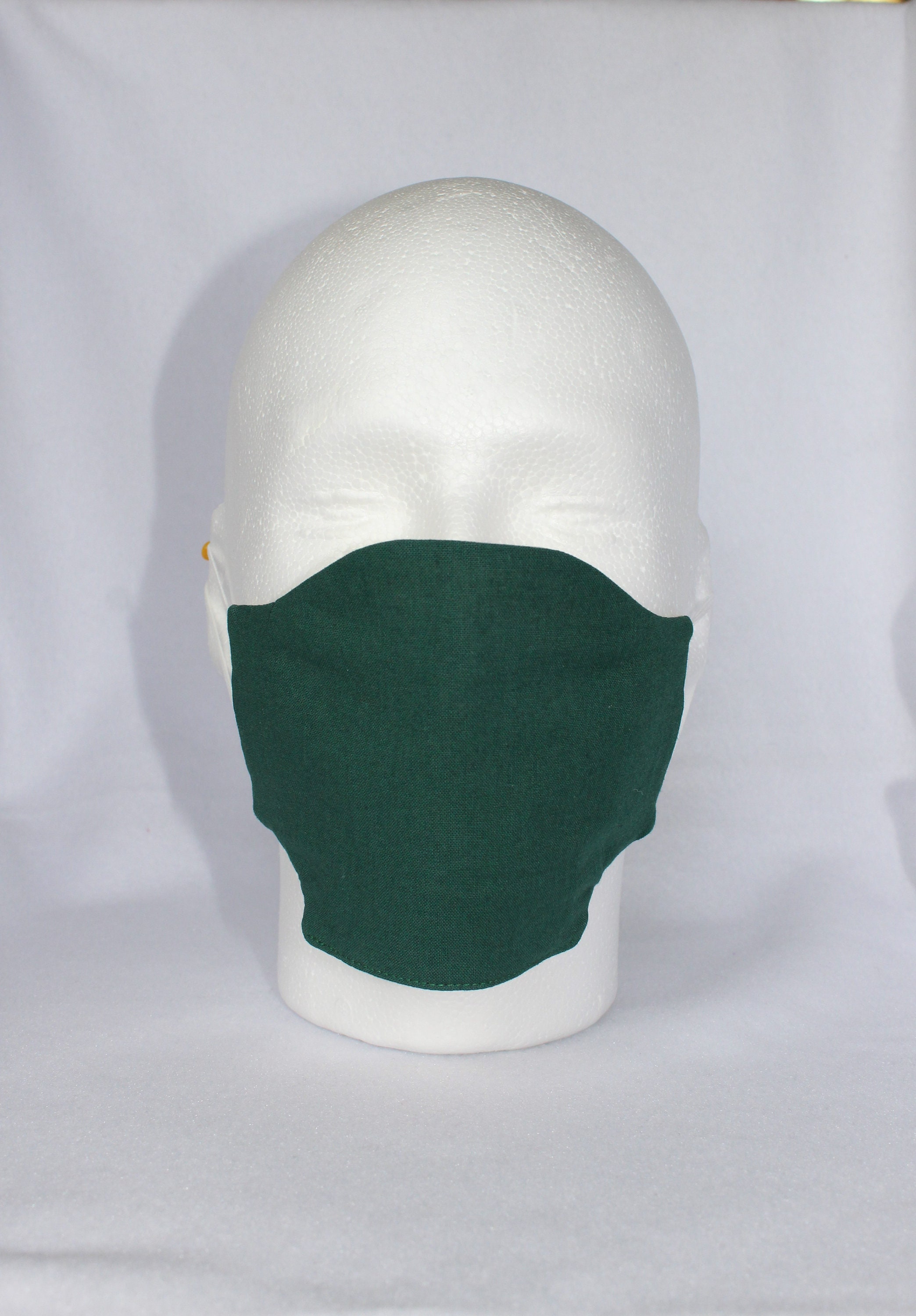 Green Face Mask 3 Layer Cotton With Elastic Ready to Ship - Etsy
