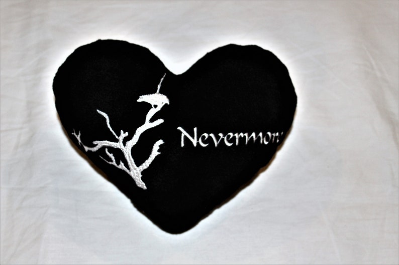 Edgar Allen Poe the raven nevermore gothic heart shaped | Etsy