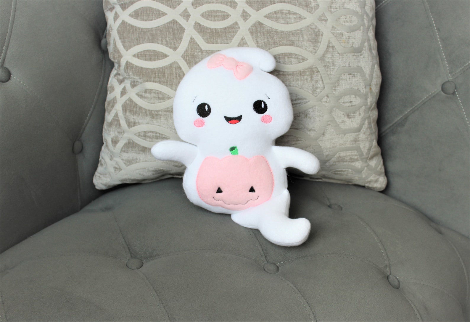 Halloween Ghost Pink Plush Stuffed Decor Ghost Plushie Toy - Etsy