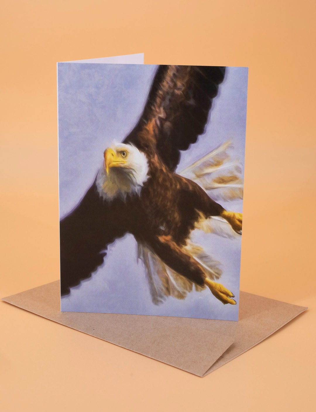 TCC003 Tahoe Card Company Painted Bald Eagle in Flight 5x7 Folded ...