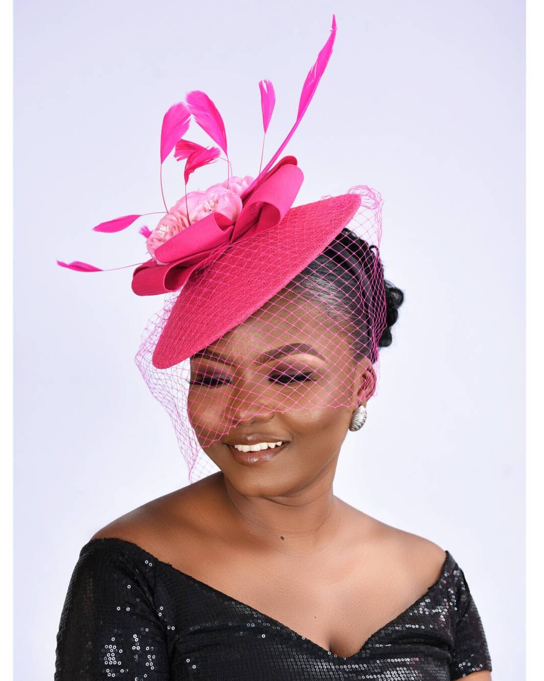 Veiled Pink Fascinator - Etsy