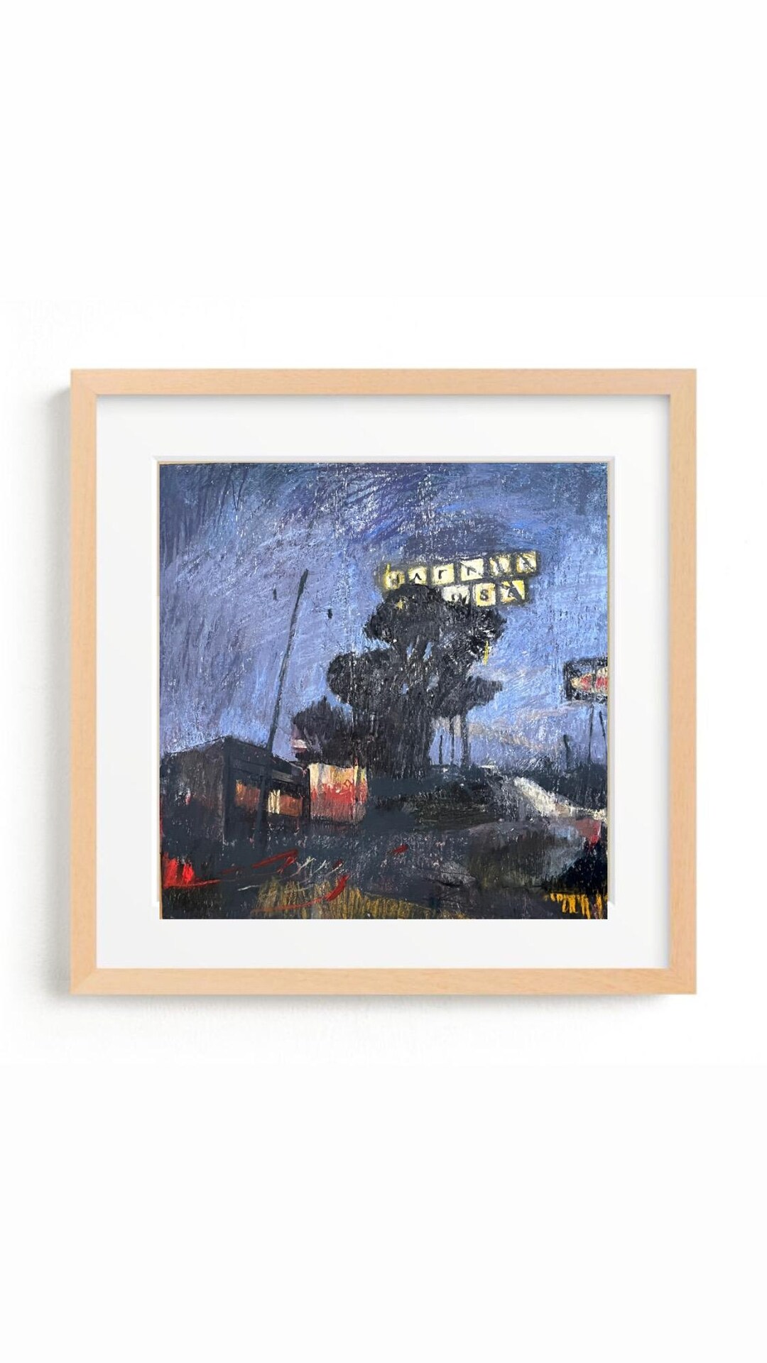 Original Pastel Drawing, Texas Suburbia Pastel Drawing on Woodboard - Etsy