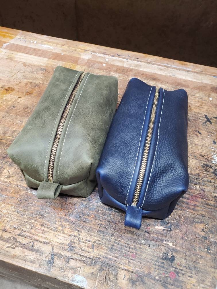 Full Grain Leather Dopp Kit - Handmade in Oregon - Etsy