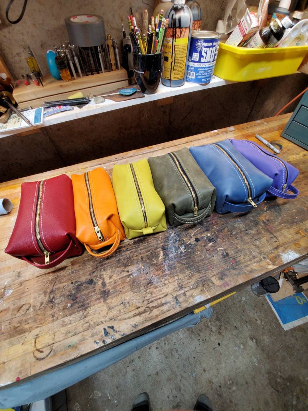 Full Grain Leather Dopp Kit - Handmade in Oregon - Etsy