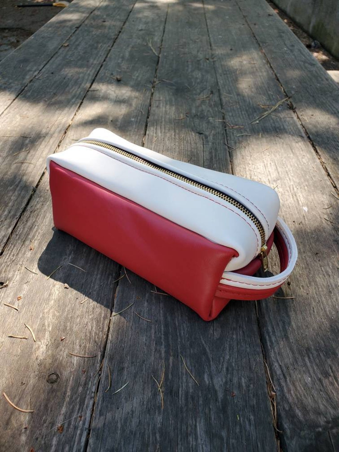 Full Grain Two-tone Leather Dopp Kit - Handmade in Oregon - Etsy