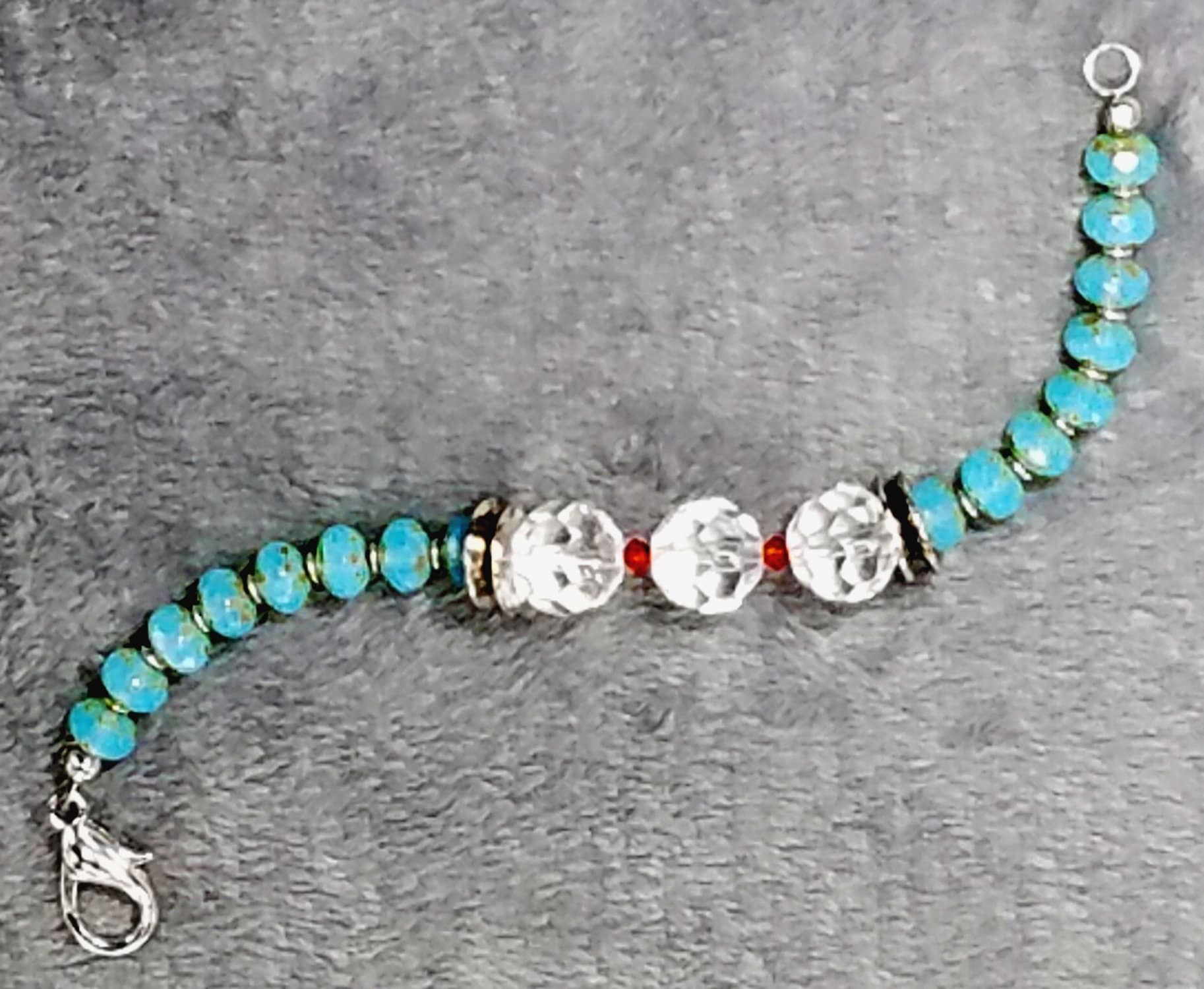 Pulsera turquesa / turquesa y claro facetado pulsera de - Etsy España