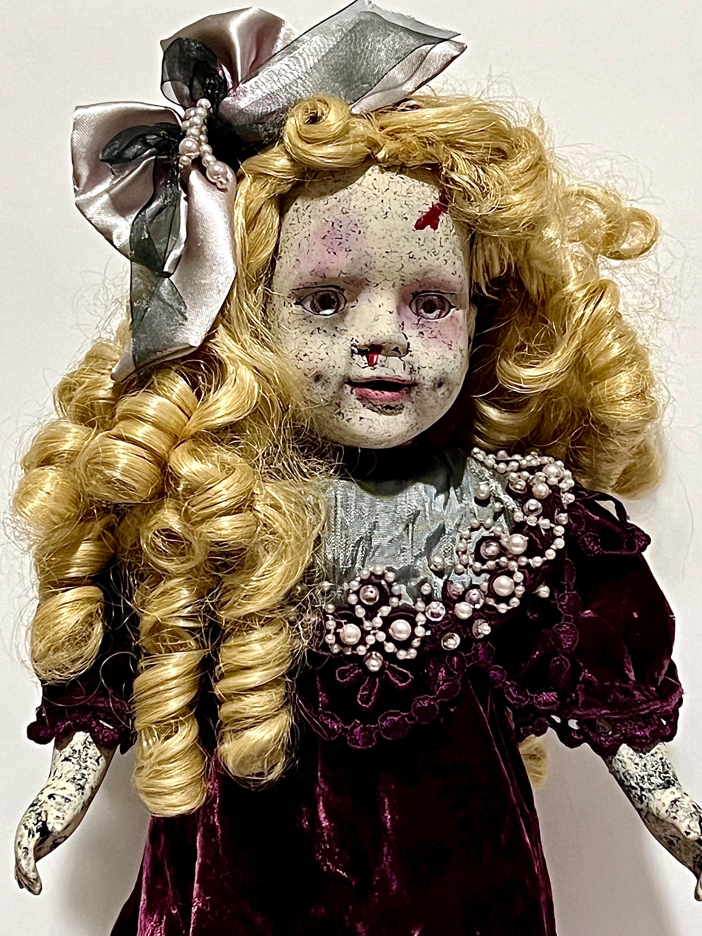 Horror Art Doll OOAK Resculpt Repaint Little Girl Dimples Zombie Creepy ...