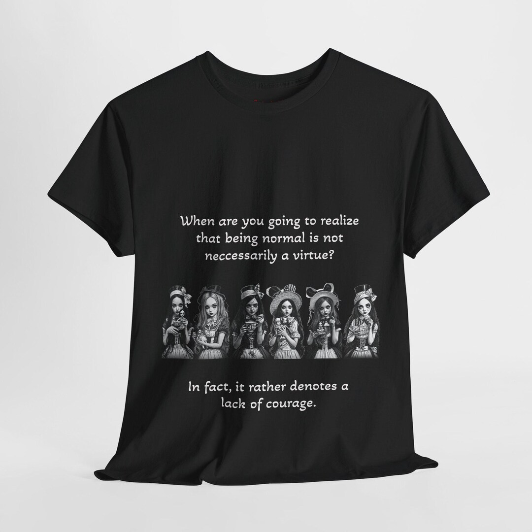 Larkyns Lair Girls Universal Heavy Cotton T-shirt Horror Creepy Girl ...