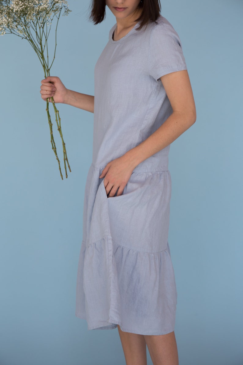 Linen Summer Dress Washed and Soft Linen Dress Layered Linen | Etsy