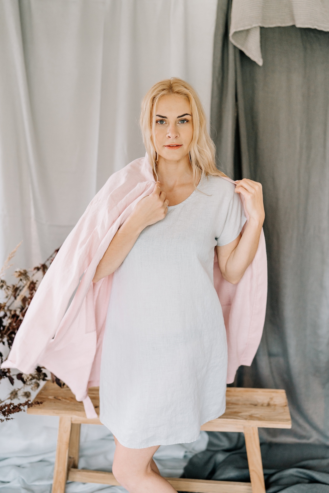 Linen Night Shirt, Linen Night Gown Women, Soft and Light Linen Night ...