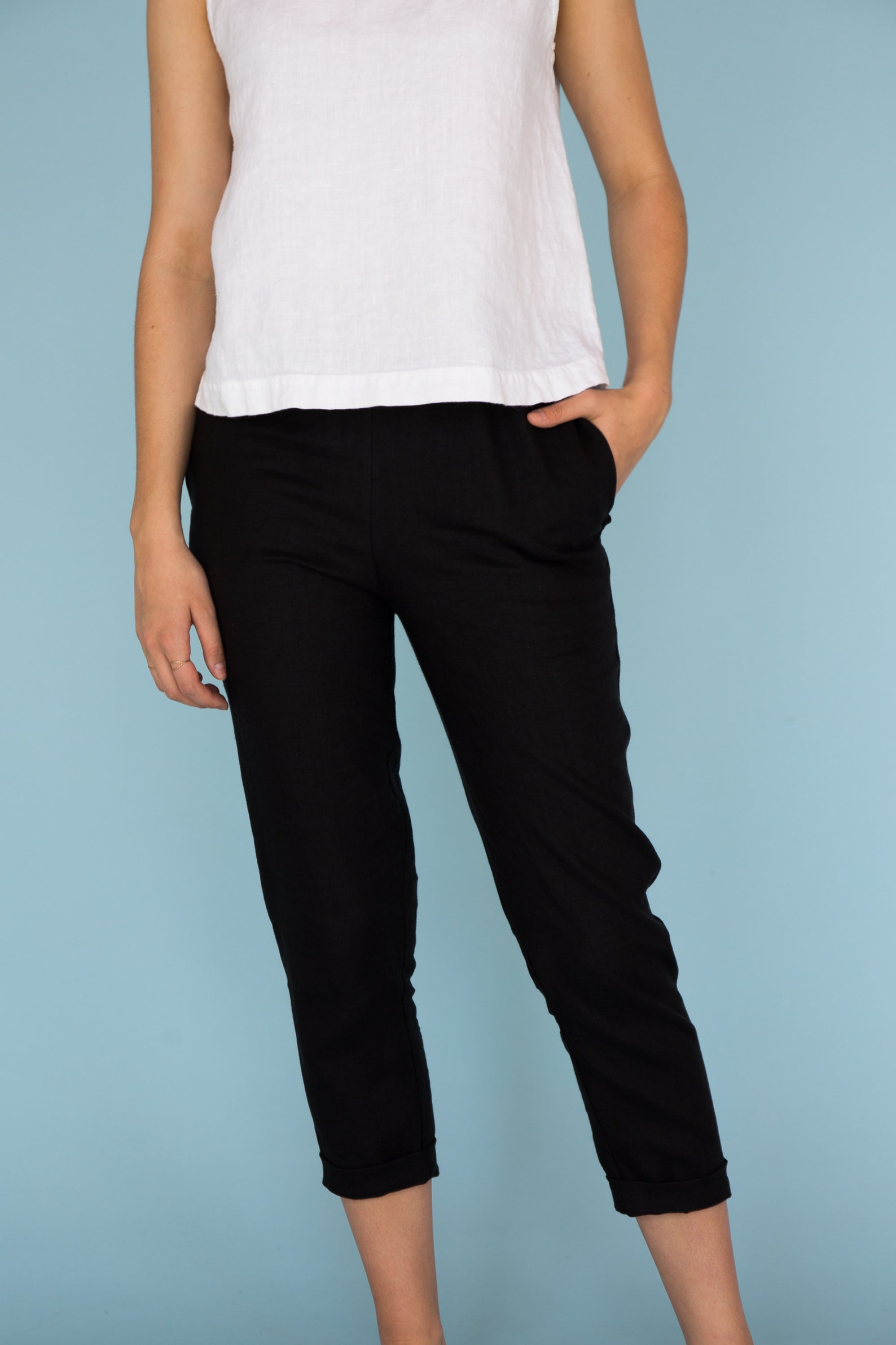 Linen Pants, Linen Capri Pants, Regular Fit Linen Trousers, Linen Pants ...