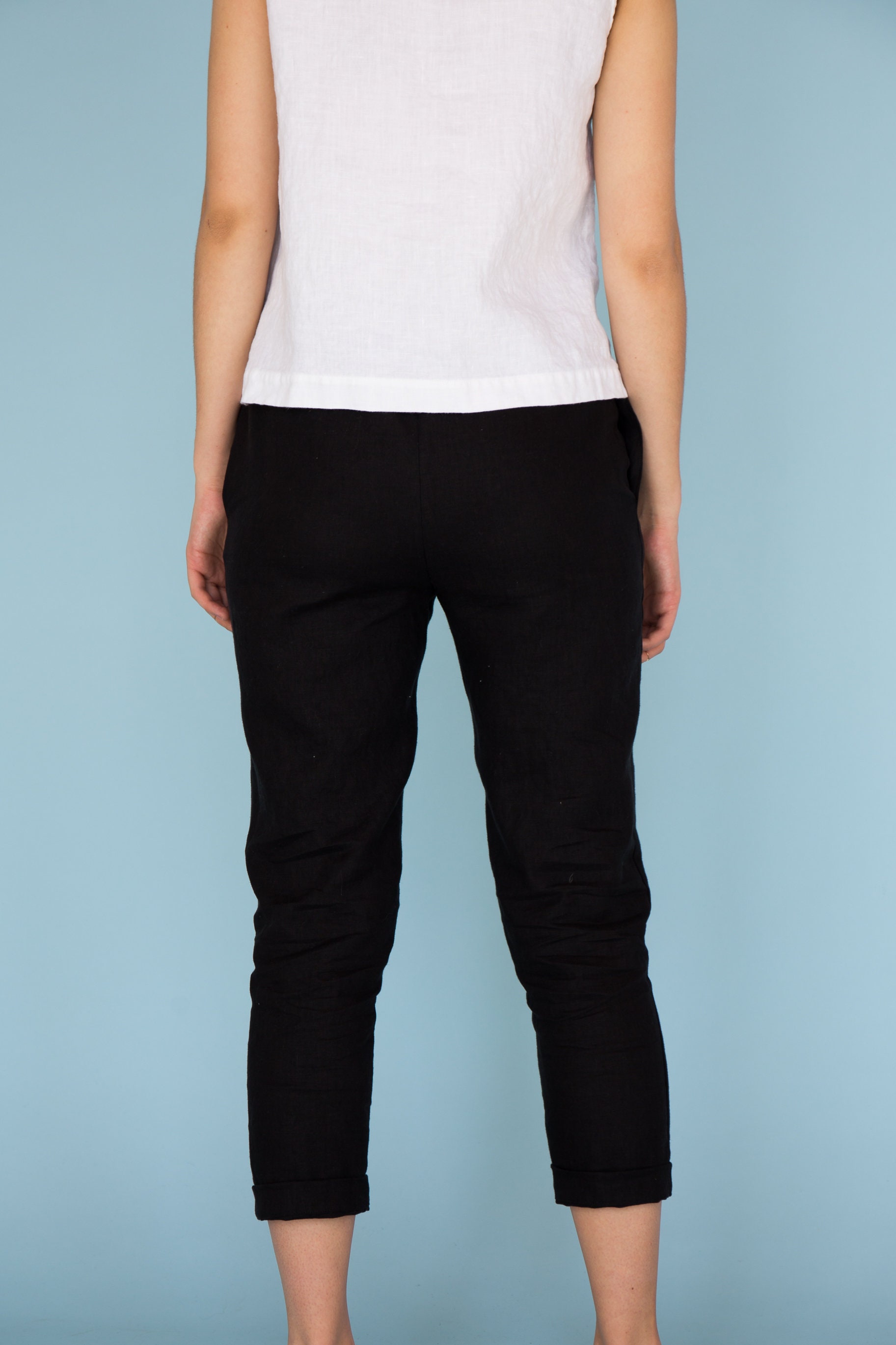 Linen Pants Linen Capri Pants Regular Fit Linen Trousers - Etsy