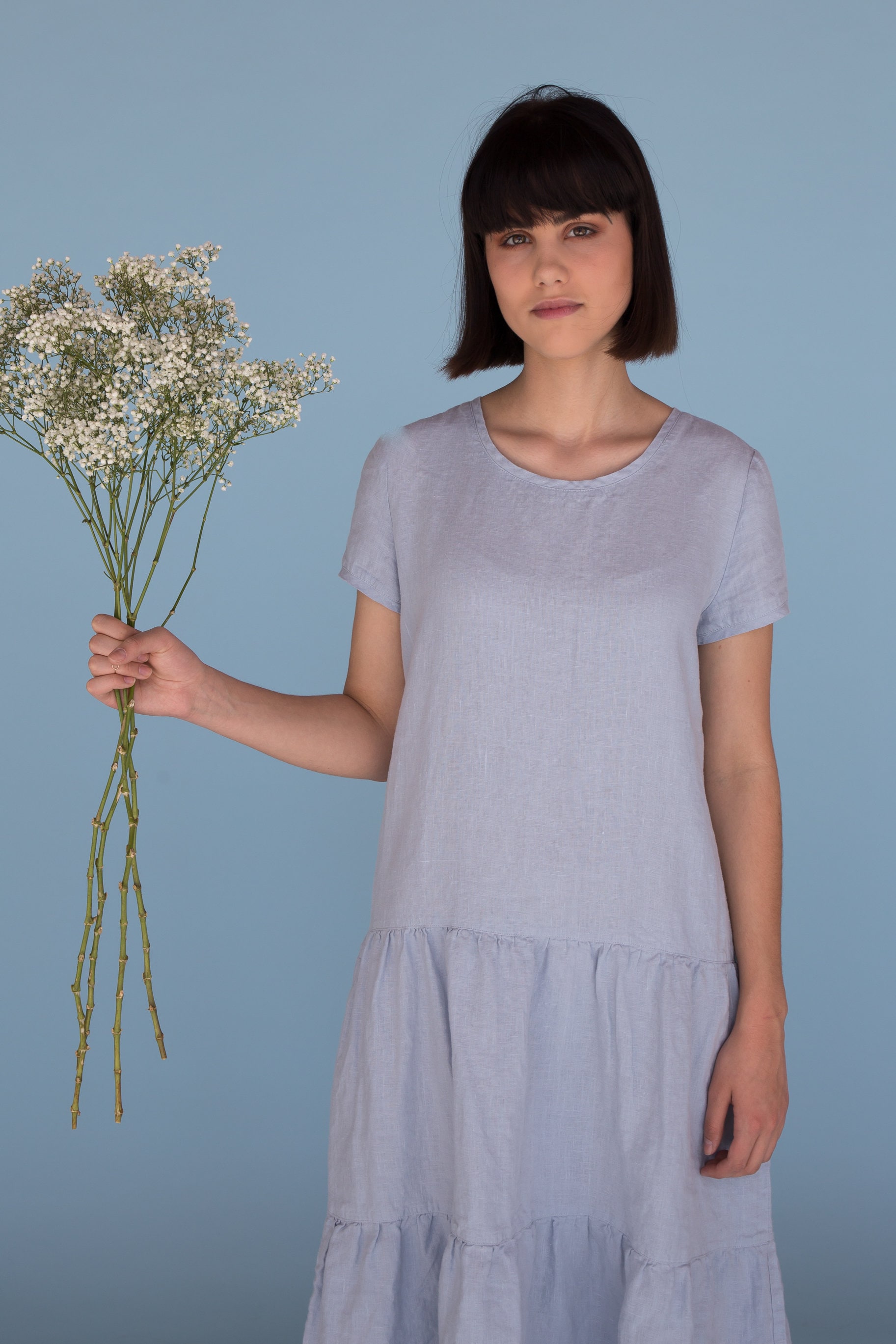 Linen Summer Dress Washed and Soft Linen Dress Layered Linen - Etsy