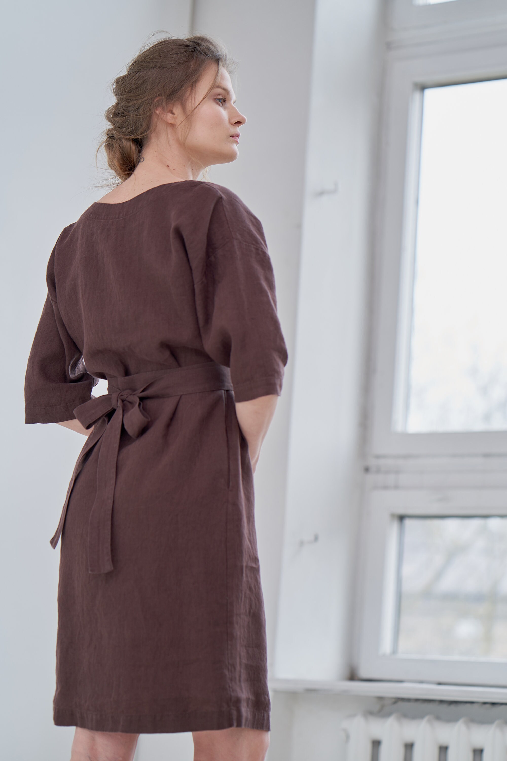 Linen Shift Dress Linen Tunic Dress Loose Linen Dress With - Etsy