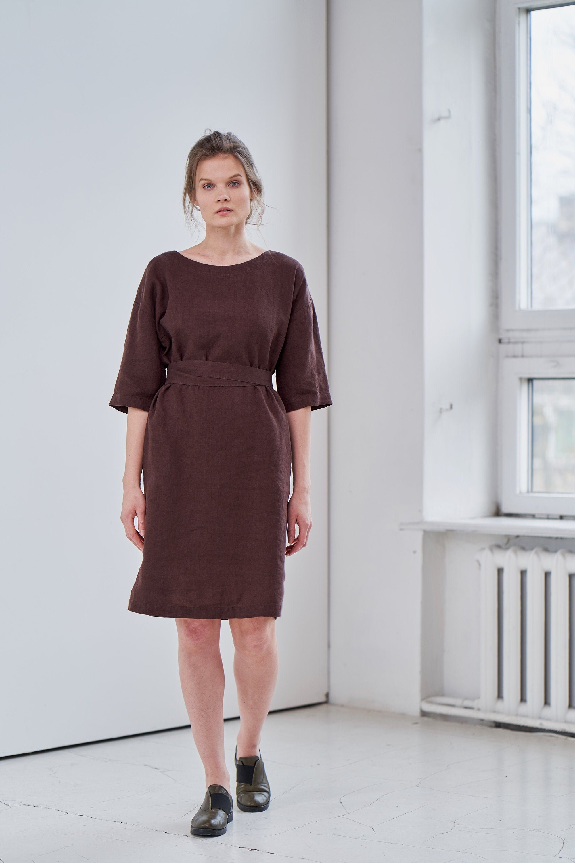 Linen Shift Dress Linen Tunic Dress Loose Linen Dress With - Etsy