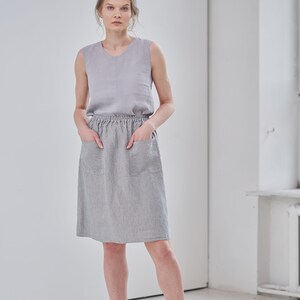 Linen Tank Top, Washed Linen T Shirt, Purple Summer Top, Linen Top for ...