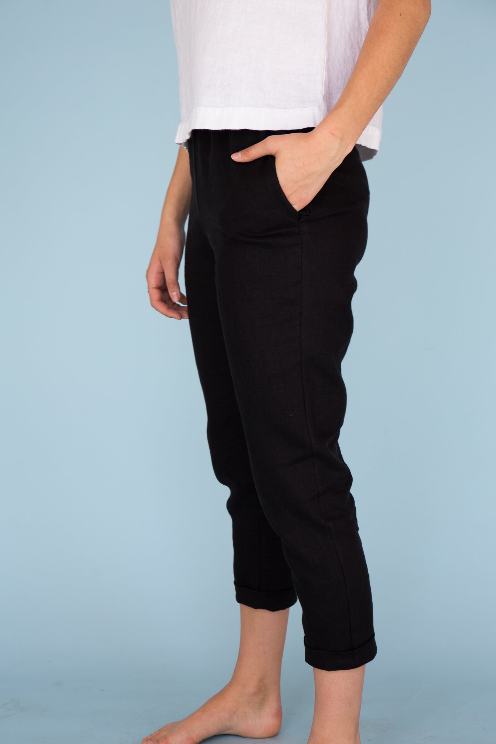 Linen Pants Linen Capri Pants Regular Fit Linen Trousers - Etsy