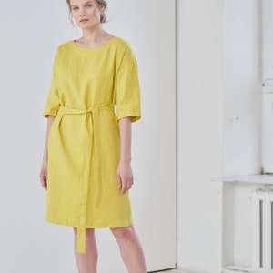 Linen Shift Dress Linen Tunic Dress Loose Linen Dress With - Etsy