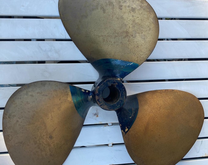Vintage Brass Boat 3 Blade Propeller Grand Rapids Michigan 18 LH 17 ...