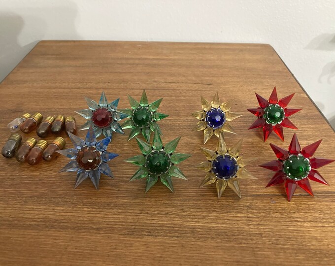 1930’s Christmas Matchless Star Lights Antique Vintage Set of 8 W ...