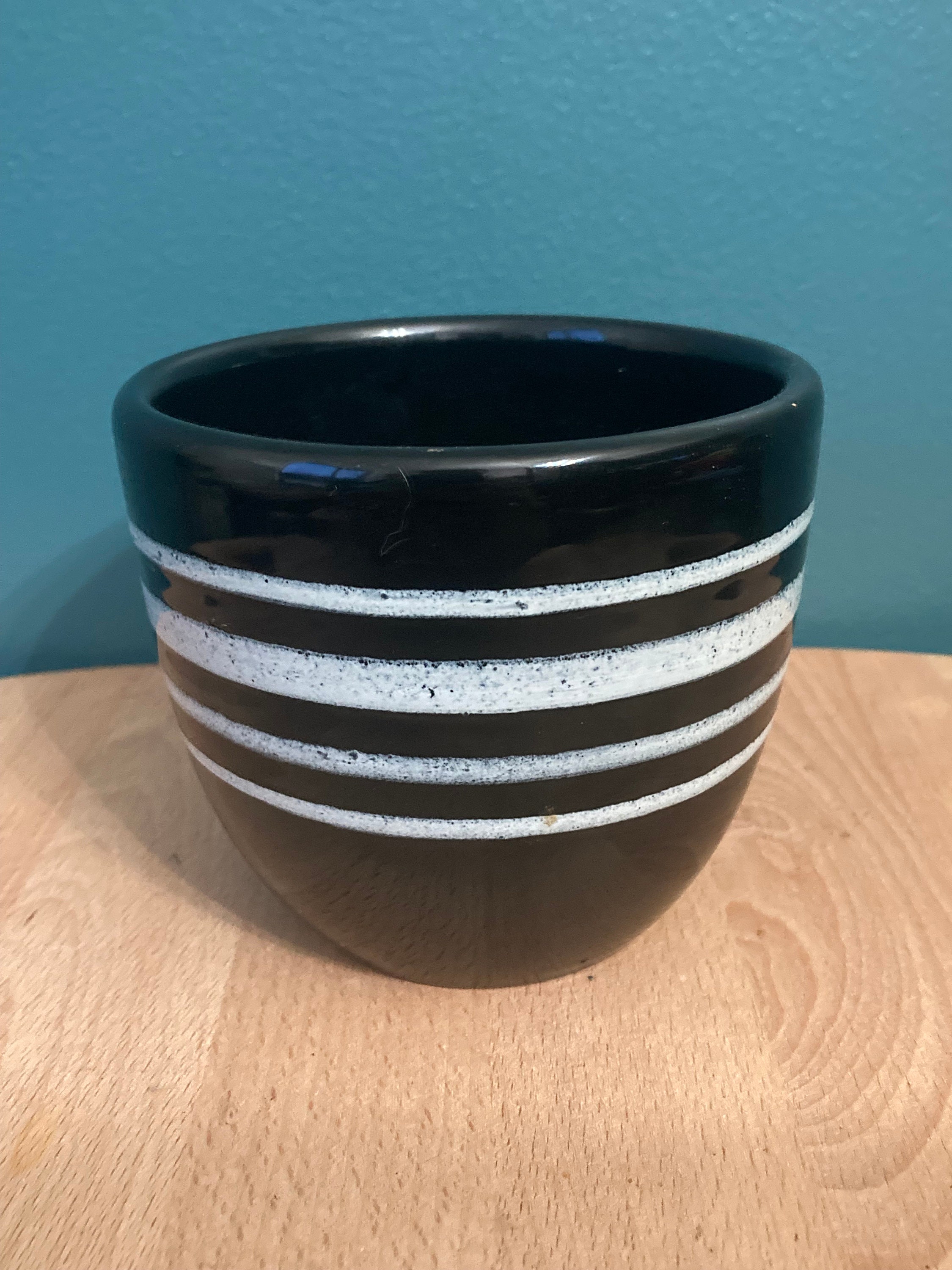 Aldo Londi Rosenthal Netter Black and White Stripe Pottery Vase Mid ...