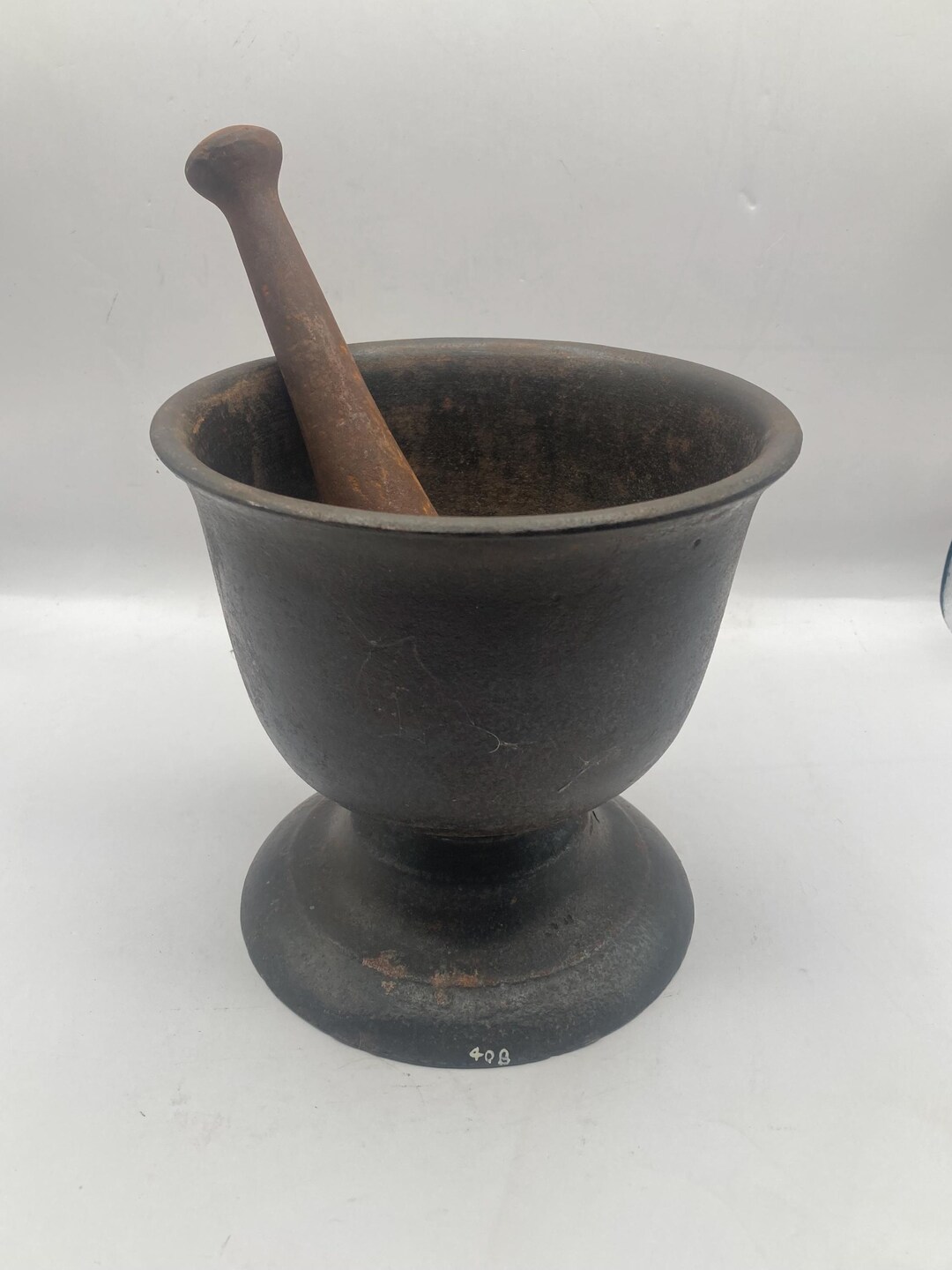 Large Antique Cast Iron Mortar and Pestle Apothecary Seeley Sun Drug ...