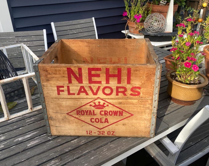 Vintage Nehi Royal Crown Cola Advertising Wood Crate Soda Box Farm ...