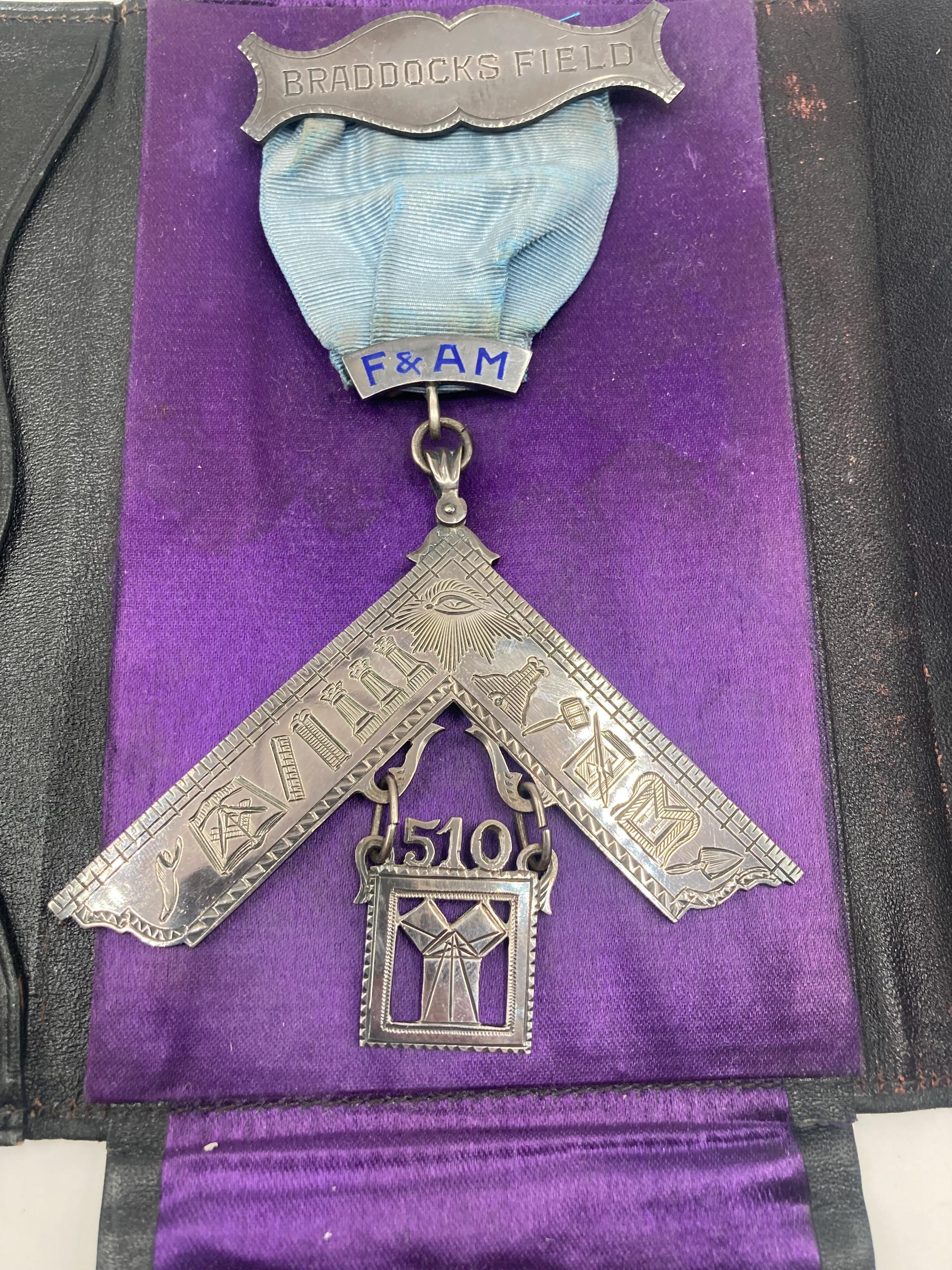 Antique Free Mason F&AM Sterling Silver Medal Lodge 510 Historic ...