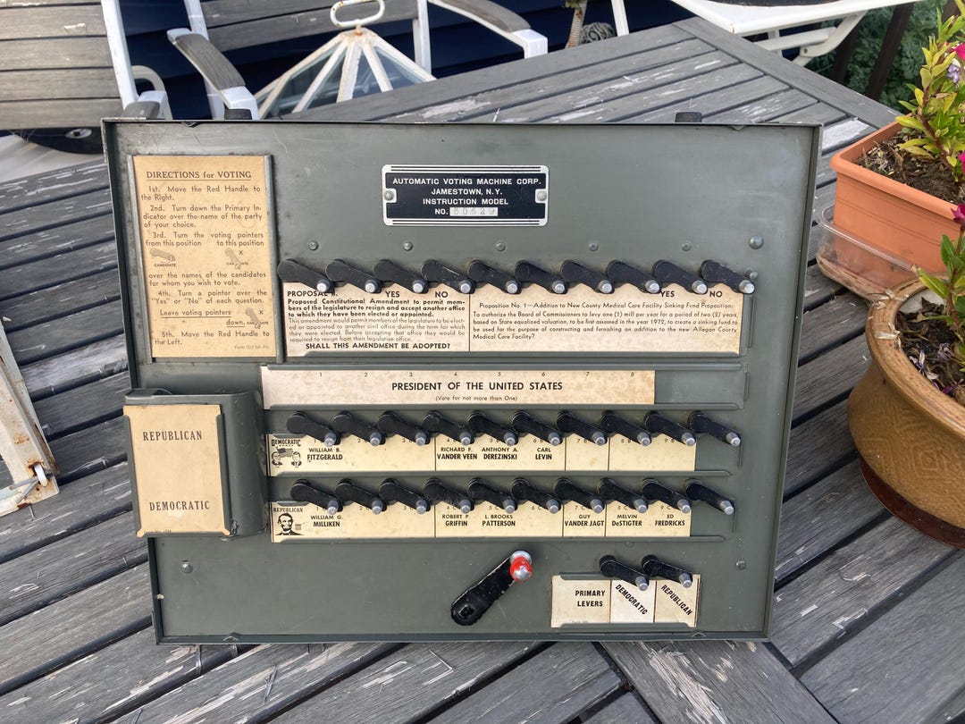 Vintage Voting Machine 1950 Automatic Voting Machine Corp. Instruction ...