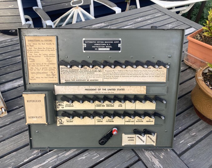 Vintage Voting Machine 1950 Automatic Voting Machine Corp. Instruction ...