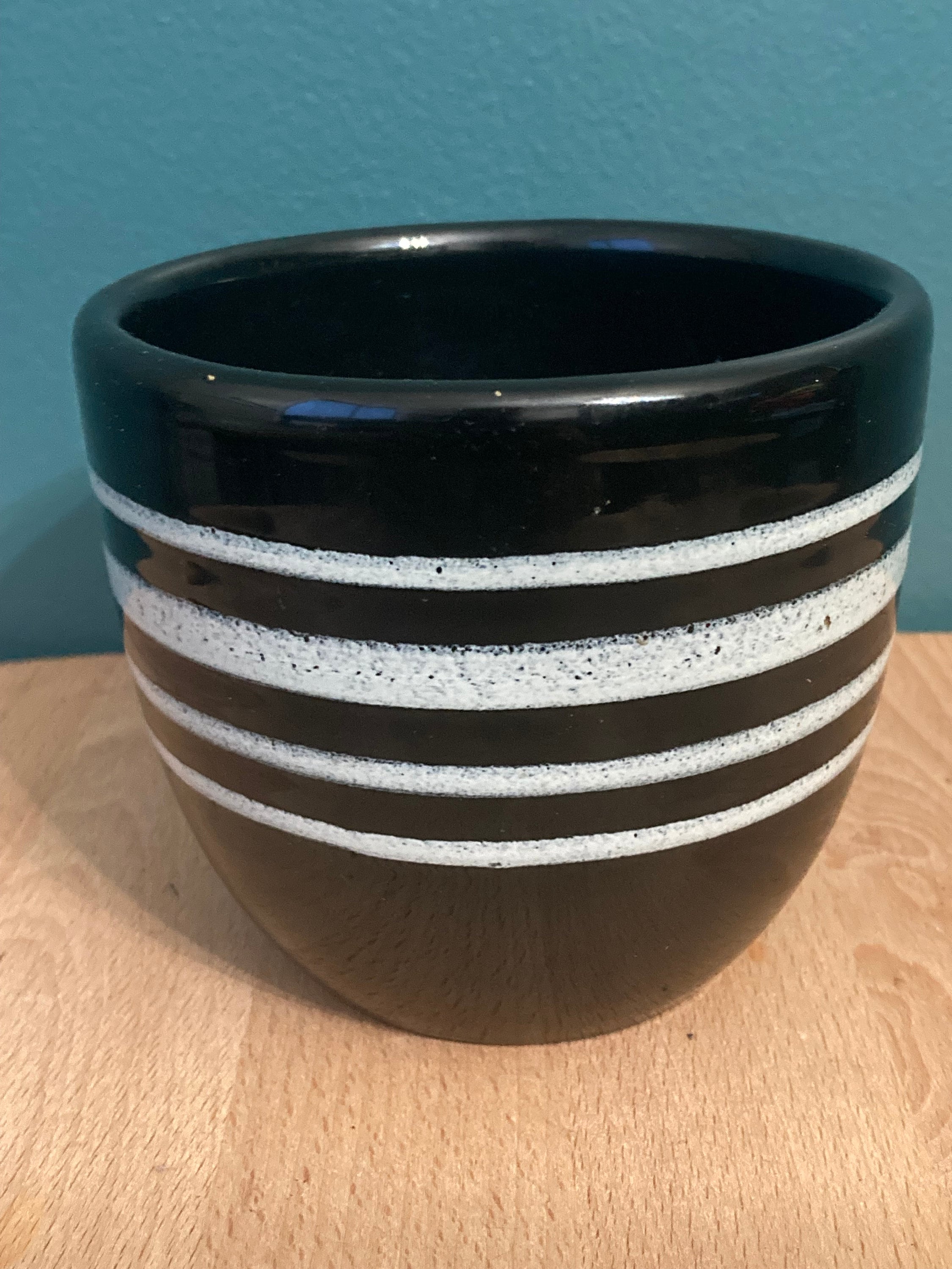 Aldo Londi Rosenthal Netter Black and White Stripe Pottery Vase Mid ...
