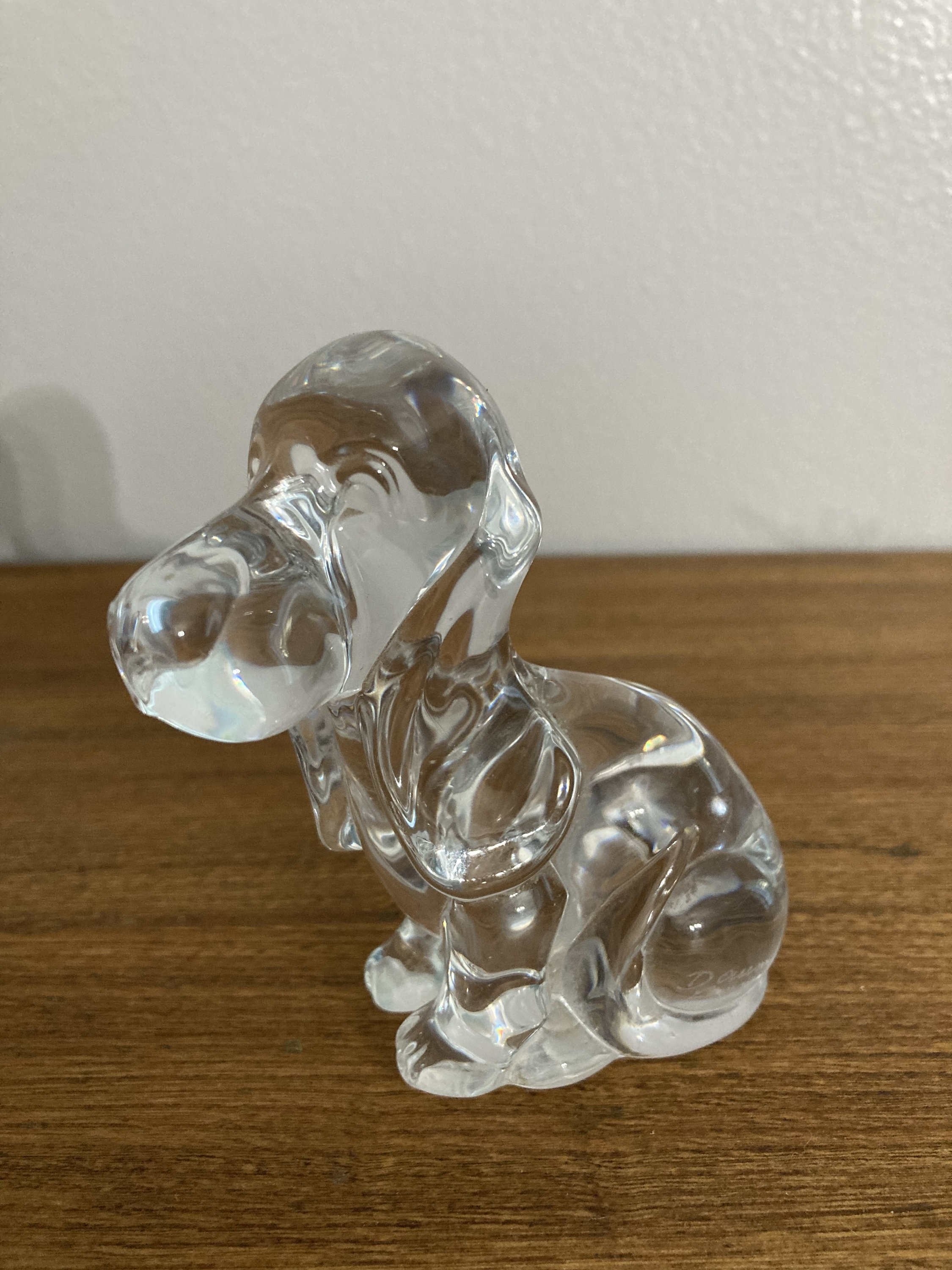 Vintage Daum France Crystal Bassett Hound Dog Figurine - Etsy
