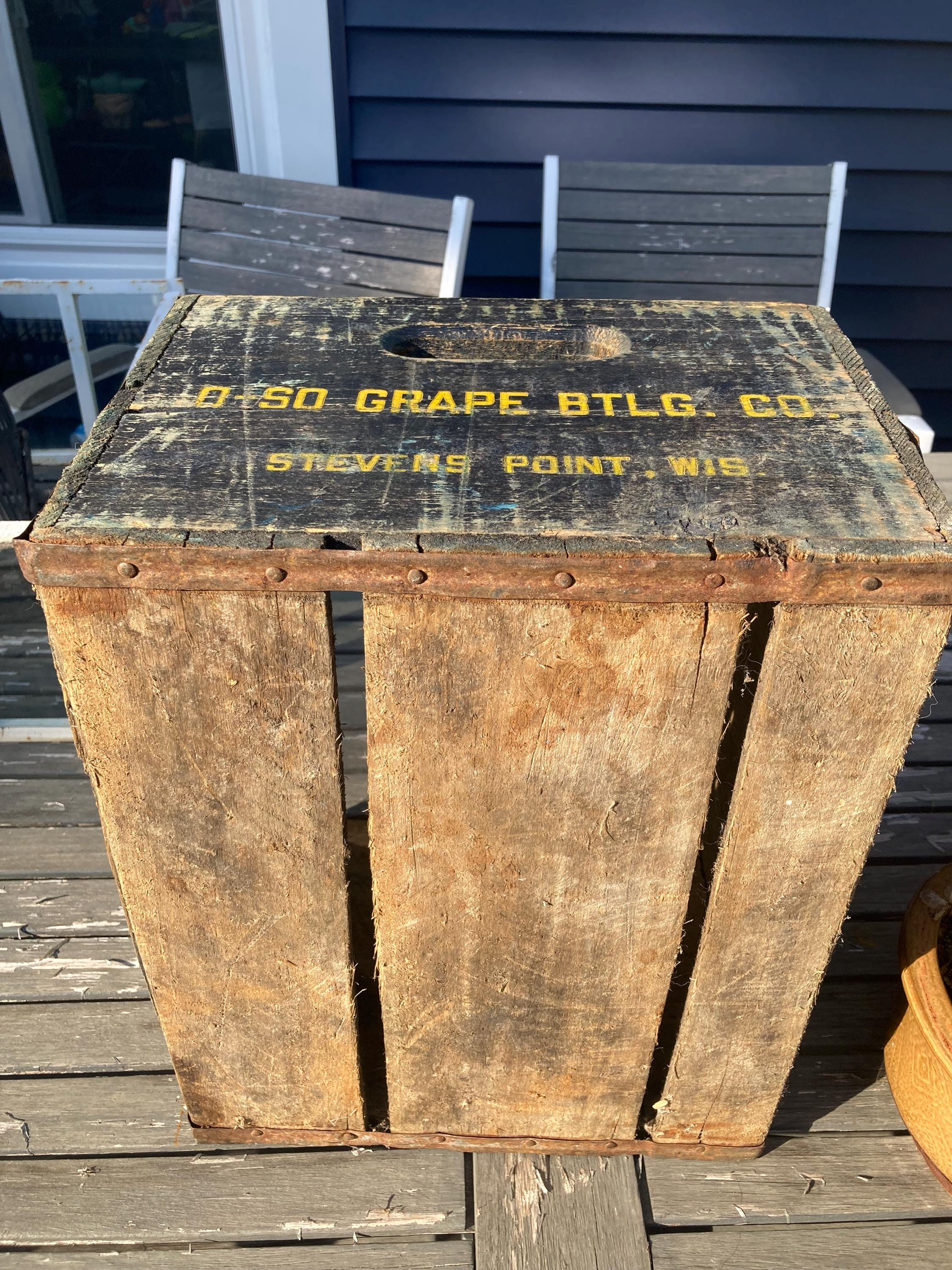 Vintage O so Grape Soda Wood Crate Advertising Industrial Farm Country ...
