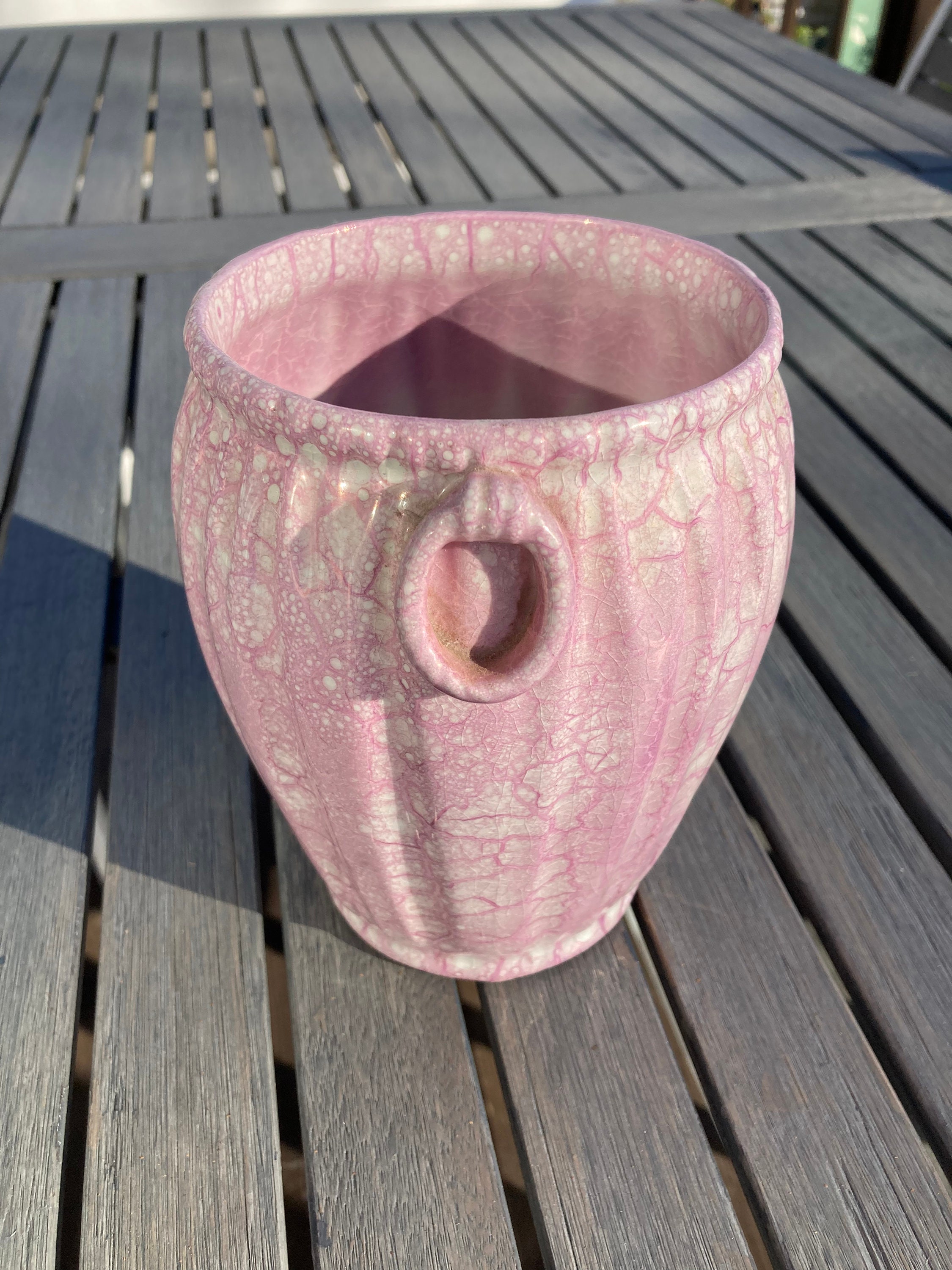 Weller Pottery Cloud Burst 1921 Arts and Crafts Deco Handled Pink and ...