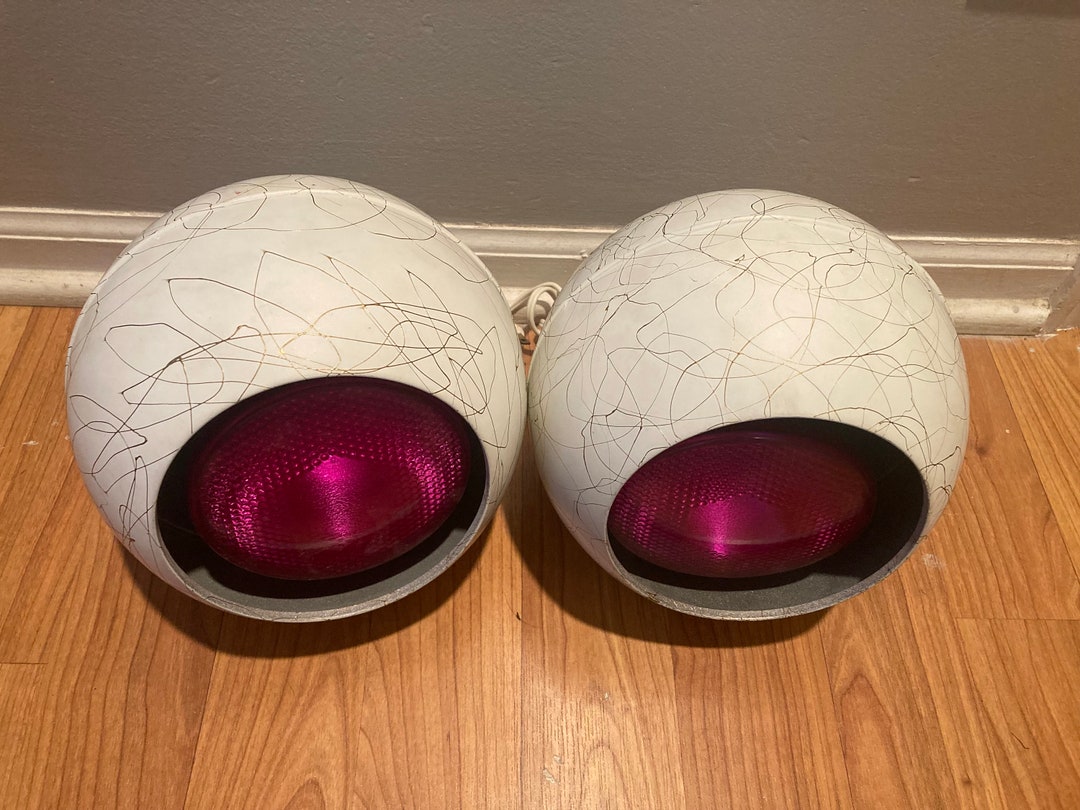 Vintage Steber Orb Eyeball Mid Century Hanging Swag Lamp Light Pair ...