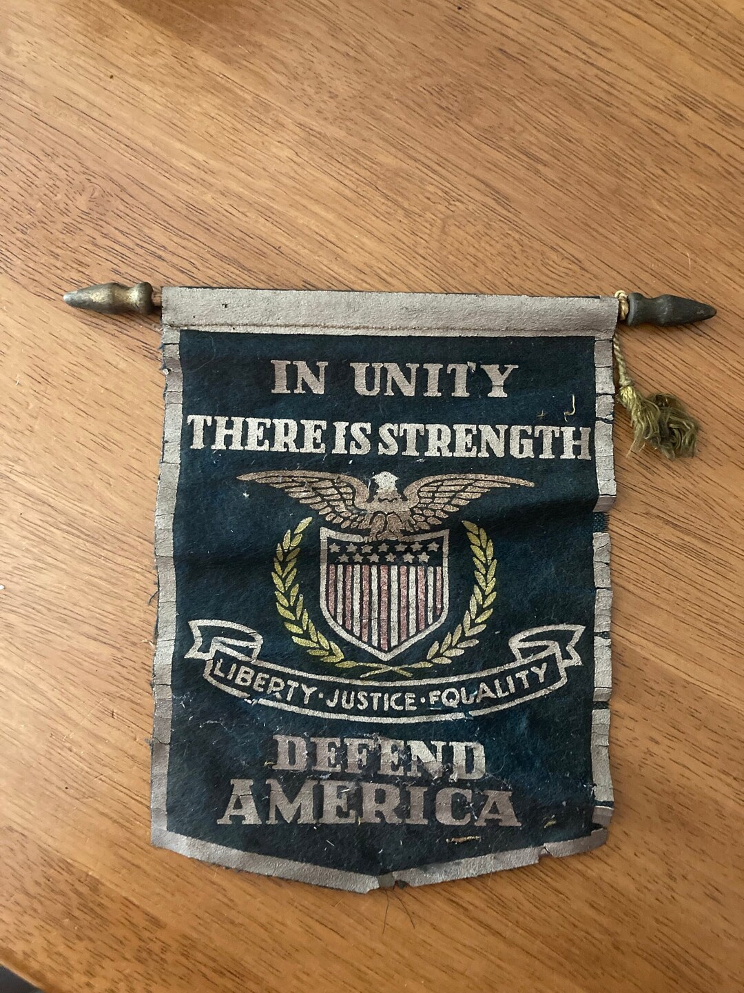 WWII Defend America Flag Banner in Unity There is Strength Liberty ...
