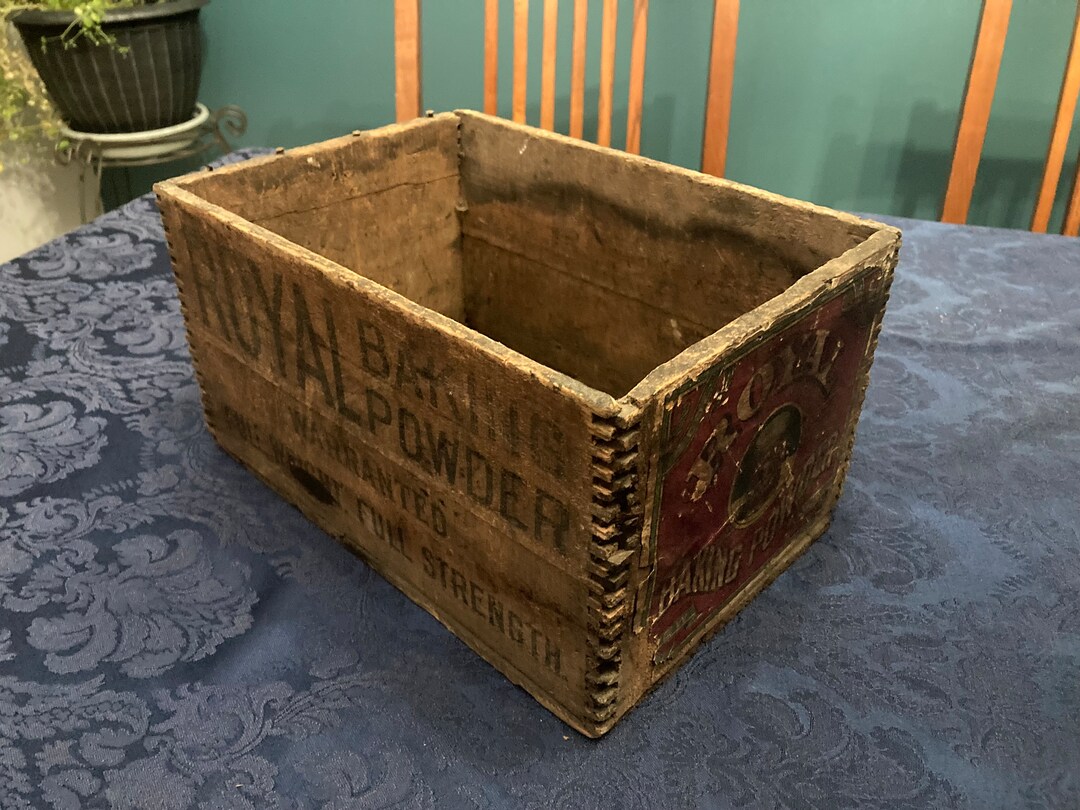 Antique Royal Baking Powder Advertising Vintage Wood Storage Crate New ...
