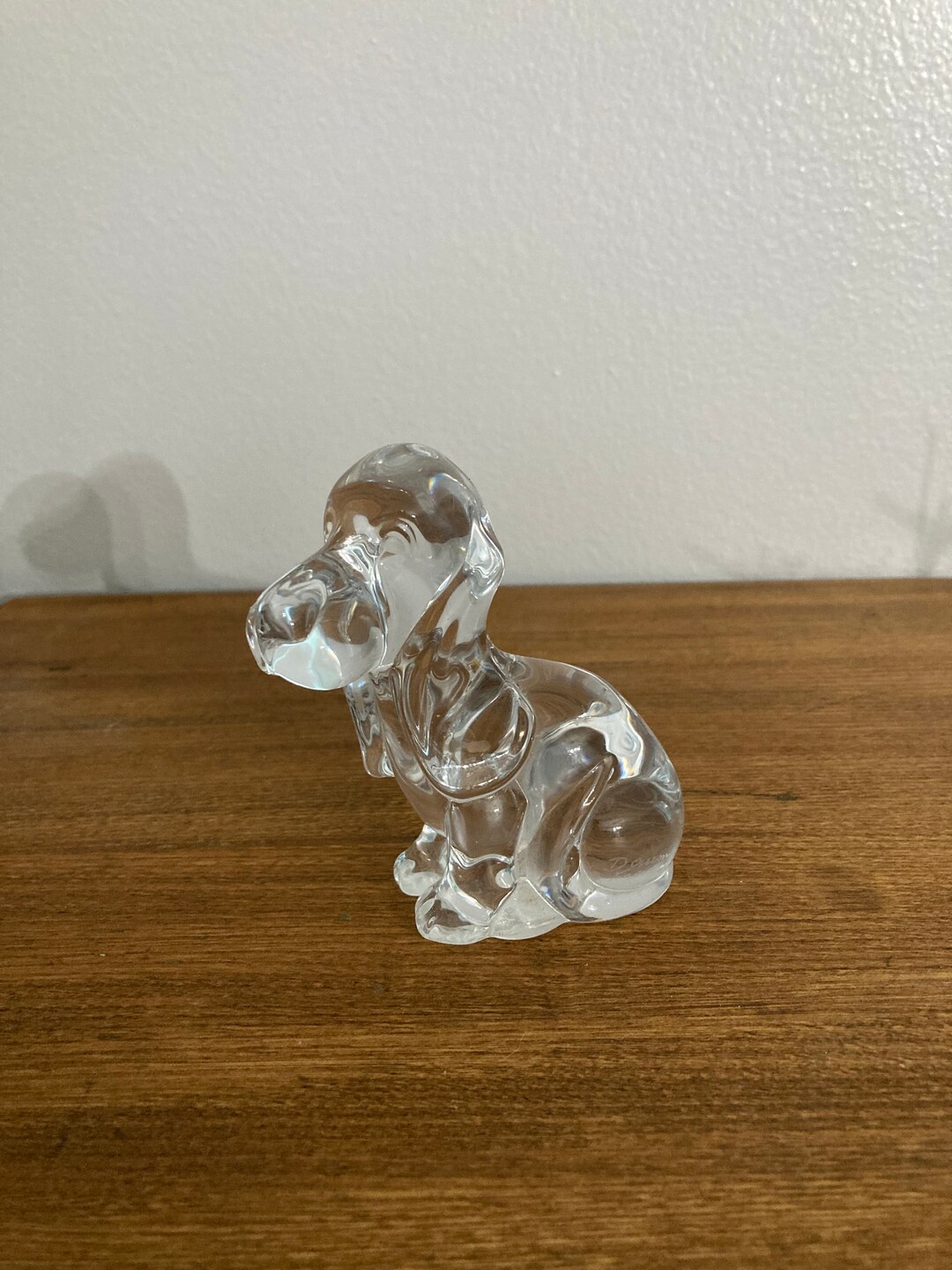 Vintage Daum France Crystal Bassett Hound Dog Figurine - Etsy