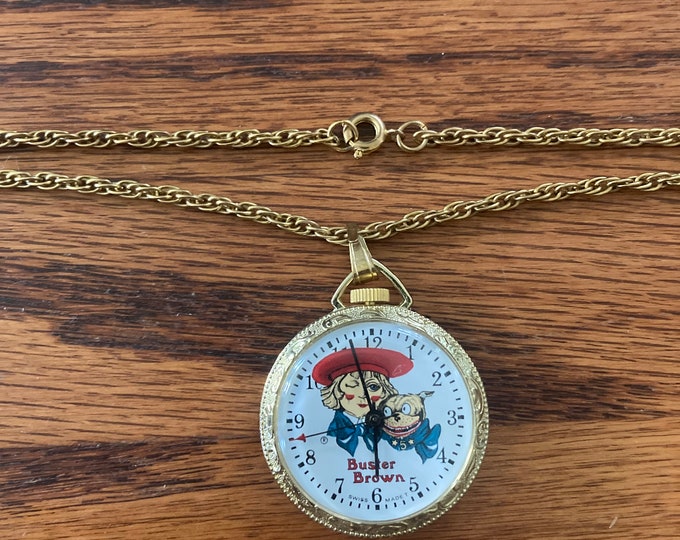 Vintage Advertising Buster Brown Shoes Gold Tone Swiss Made Pocket ...