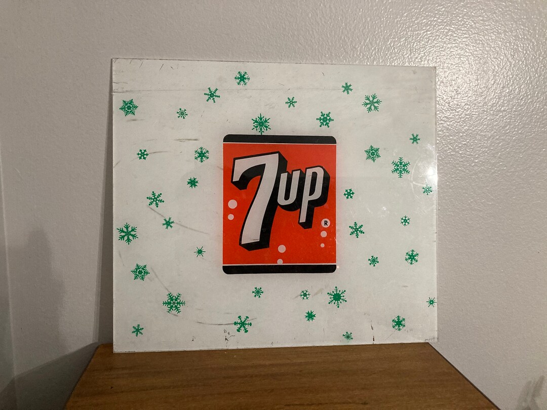 1960s 7UP Soda Vending Machine Plastic Light up Panel Advertising Sign ...